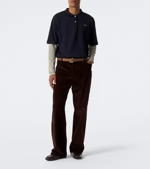Miu Miu Layered Cotton Jersey Polo Shirt