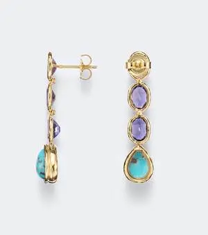 OCTAVIA ELIZABETH 18kt Yellow Iolite And Turquoise Drop Earrings