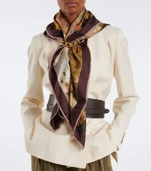 Max Mara Printed Silk Twill Scarf