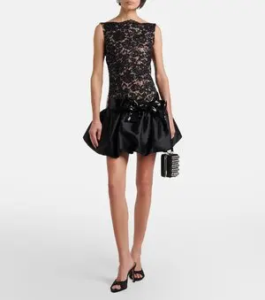 SELF-PORTRAIT Lace And Taffeta Minidress