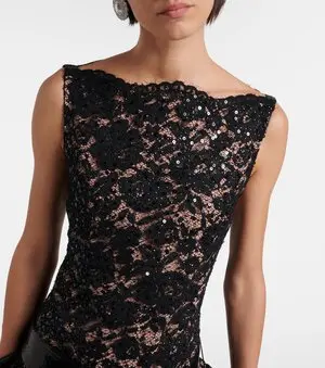 SELF-PORTRAIT Lace And Taffeta Minidress