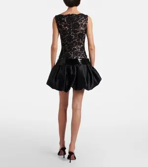 SELF-PORTRAIT Lace And Taffeta Minidress