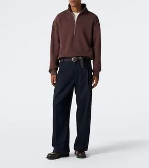 Studio Nicholson Shire Pleated Cotton Wide-leg Pants