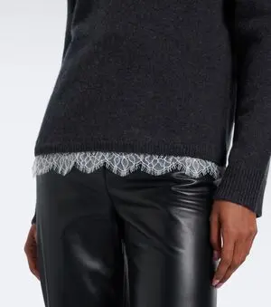 Loulou De Saison Lace-trimmed Cashmere Sweater
