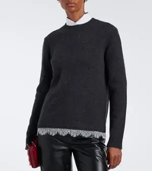 Loulou De Saison Lace-trimmed Cashmere Sweater