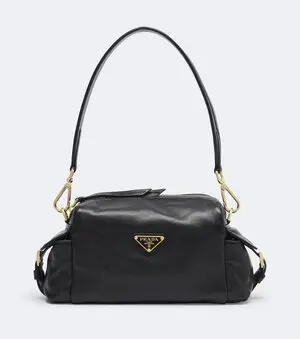 Prada Explore Small Leather Shoulder Bag - Black