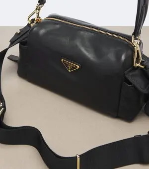 Prada Explore Small Leather Shoulder Bag - Black