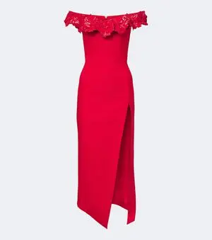 David Koma Off-shoulder Wool-blend Bustier Dress - Red