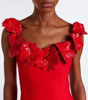 David Koma Off-shoulder Wool-blend Bustier Dress