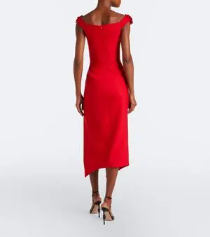 David Koma Off-shoulder Wool-blend Bustier Dress
