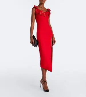David Koma Off-shoulder Wool-blend Bustier Dress