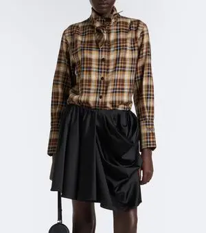 PATOU Bow-detail Checked Cotton Shirt
