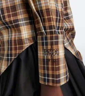 PATOU Bow-detail Checked Cotton Shirt