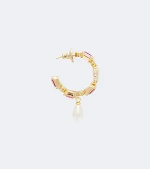 Valentino Garavani Ovalette Embellished Hoop Earrings