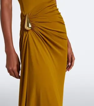 Bottega Veneta Gathered Jersey Maxi Dress - Green