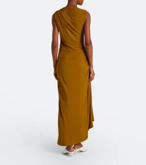 Bottega Veneta Gathered Jersey Maxi Dress - Green