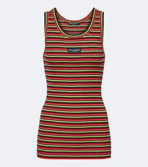 Dolce & Gabbana Knitted Striped Cotton Tank Top