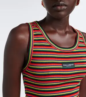 Dolce & Gabbana Knitted Striped Cotton Tank Top