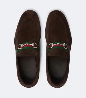 Gucci Como Horsebit Suede Loafers