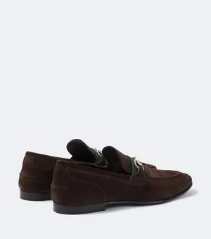 Gucci Como Horsebit Suede Loafers