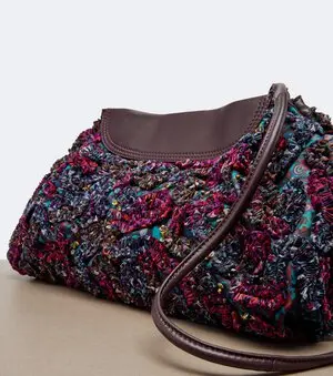 Dries Van Noten Small Embellished Leather-trimmed Clutch
