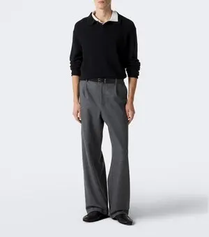 LISA YANG Rufus Cashmere Polo Sweater - Black