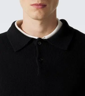 LISA YANG Rufus Cashmere Polo Sweater - Black