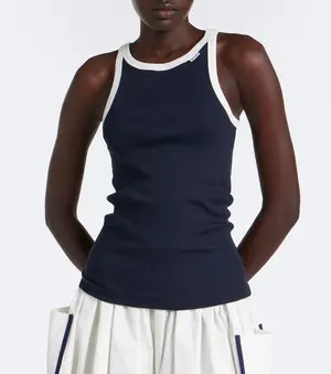 Prada Ribbed-knit Cotton Tank Top