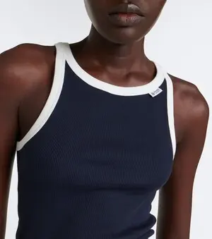 Prada Ribbed-knit Cotton Tank Top