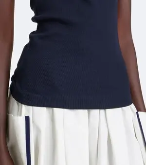 Prada Ribbed-knit Cotton Tank Top