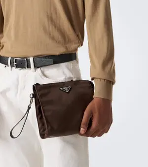 Prada Re-nylon Leather-trimmed Pouch