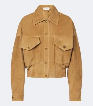 Versace Suede Blouson Jacket - Beige