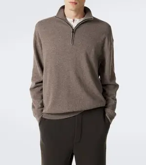 LISA YANG Augustus Cashmere Half-zip Sweater