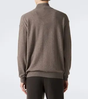 LISA YANG Augustus Cashmere Half-zip Sweater