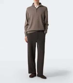 LISA YANG Augustus Cashmere Half-zip Sweater