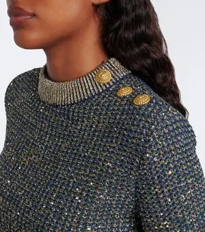 Balmain Sequined Lame Sweater