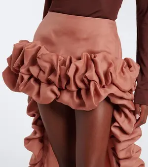 Saint Laurent Bubble Silk Gazar Miniskirt