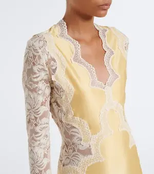 Rabanne Lace And Satin Maxi Dress