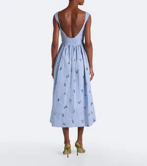 MARKARIAN Nara Sequin Gingham Cotton Midi Dress