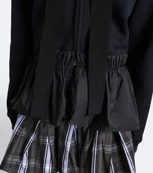 PATOU Peplum Cotton Zip-up Hoodie With Drawstring Hood
