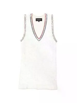 Cynthia Rowley Blair Sequin Embellished V-neck Sleeveless Dress - Neutrals