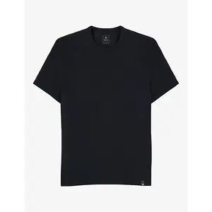 Boggi Milano Crewneck Short-sleeve Stretch Cotton-blend T-shirt - Black