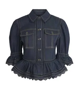Cinq À Sept Guipure Lace-trim Sylvia Jacket - Blue
