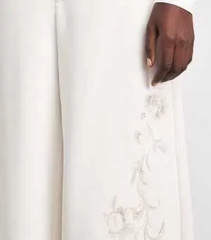 Cinq À Sept Roxane Embroidered Wide Leg Trousers