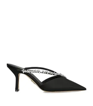 Rodo Satin Kayla Heeled Mules 75 - Black