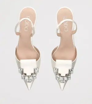 Rodo Satin Dafne Slingback Heels 75