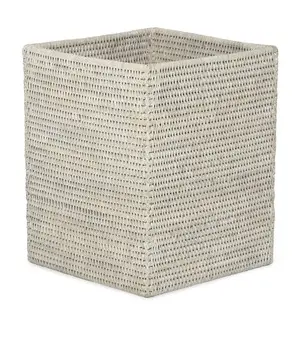 DECOR WALTHER Rattan Basket Square Wastebin - Brown