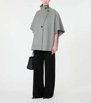 Max Mara Cashmere High-neck Cape Jacket