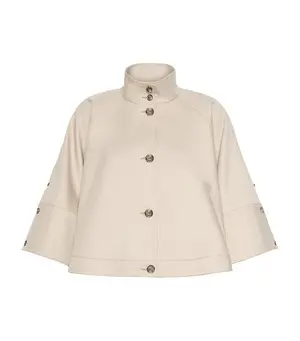 Max Mara Cropped Cotton Jacket With Funnel Neck