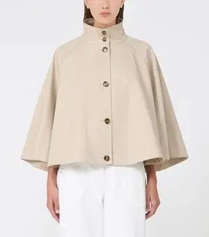 Max Mara Cropped Cotton Jacket With Funnel Neck